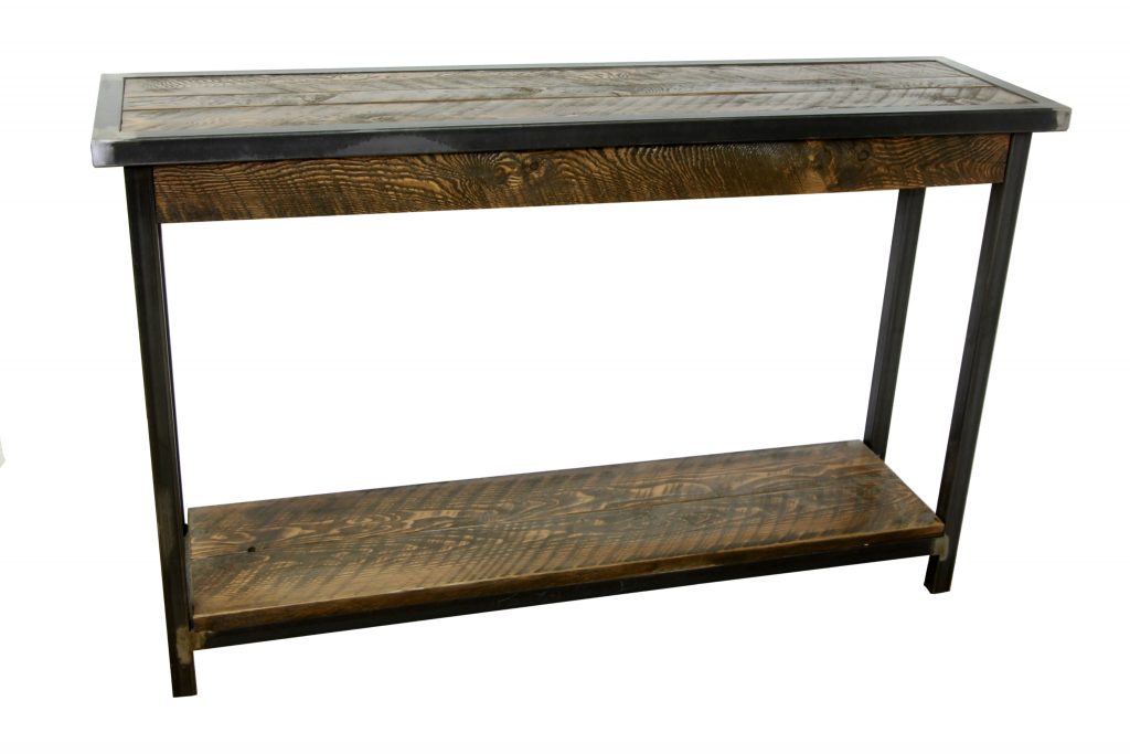 Industrial Metal And Wood Entry Table | Four Corner Furniture | Bozeman MT