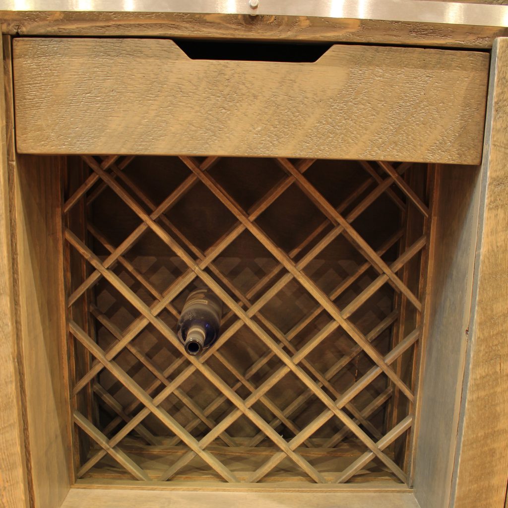 Wood And Metal Sliding Door Wine Cabinet | Four Corner Furniture ...