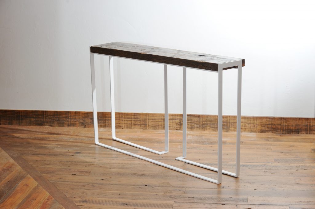 Contemporary Metal And Wood Entry Table | Four Corner Furniture ...